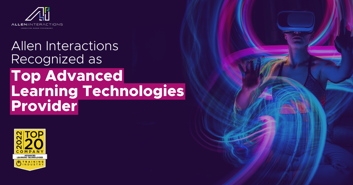 Allen Interactions Recognized as Top Advanced Learning Technologies Company